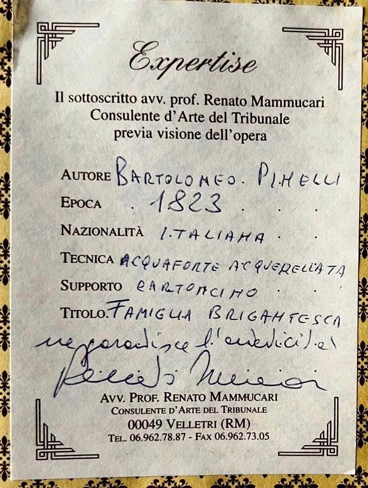 Bartolomeo Pinelli (1781-1835) Briganti 1823 -Watercolor -INFO - Luminarte